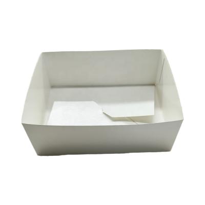 China Biodegradable Rectangle Loaf Bread Baguette Pan Paper Cake Boxes Food Packaging Tray for sale