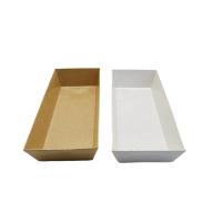 China Kraft Paper Box Pastry Dessert Cake Rectangular Takeaway Sushi Tray with Clear Lid for sale