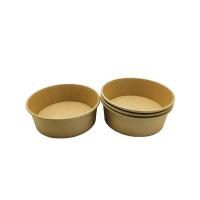 China Biodegradable Paper Cup Container Disposable Kraft Paper Soup Bowl With Lid for sale