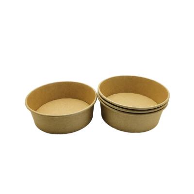 China Biodegradable Paper Cup Container Disposable Kraft Paper Soup Bowl With Lid for sale
