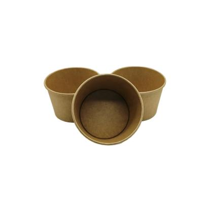 China Take Away Eco Friendly Manufacturer Food Grade Kraft Paper Bowl Snack Round Soup Salad Paper Bowl for sale