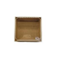 China Square Kraft Paper Box Cake Bread Snack Packaging Clear Plastic Lids Sushi Sandwich Paper Tray for sale