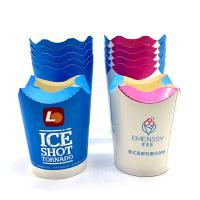 China Quality Assure Eco Friendly Disposable Coffee Paper Cup Specially Shaped French Fries Cup Ice Cream Dessert Cup for sale