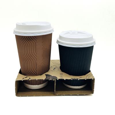 China New Style Superior Quality Disposable Paper Drink Cup Custom Ripple Wall Paper Cup Eco Friendly Cup for sale