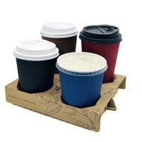 China New Style Superior Quality Disposable Paper Drink Cup Custom Ripple Wall Paper Cup Eco Friendly Cup for sale