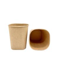 China Competitive Price New Model Disposable Square Mouthed Paper Cup Takeout Packaging Paper Coffee Cups for sale