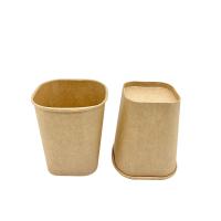 China Hot Selling Item Hight Quality Paper Drink Cup 8oz Custom Printed Environmentally Friendly Kraft Square Mouthed Paper Cup for sale