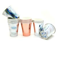 China ODM Customization Great Quality Paper Drink Cup 8oz Beverage Silver Card  Paper Cup Double Wall Paper Cup for sale