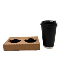 China Hot Selling Takeaway Paper Cups Hot and Cold Beverage Double Wall Cups with Lids for sale