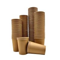 China Customized Eco-Friendly Disposable Single Wall Kraft Paper Cup Energy Drink Cup for sale