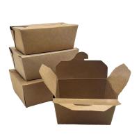 China Paper Fast Food Packaging Disposable Kraft Paper Box Folding Takeaway Noodle Salad Fried Chicken Bowl for sale