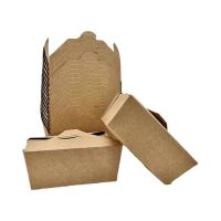 China Paper Fast Food Packaging Disposable Kraft Paper Box Folding Takeaway Noodle Salad Fried Chicken Bowl for sale