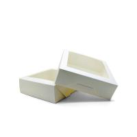 China Minimalist Simple Design Disposable Paper Box Customization Pattern White Paper Boxes With Window for sale