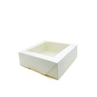 China Minimalist Simple Design Disposable Paper Box Customization Pattern White Paper Boxes With Window for sale