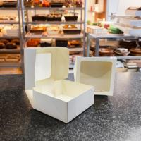 China Minimalist Simple Design Disposable Paper Box Customization Pattern White Paper Boxes With Window for sale