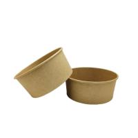 China Eco-friendly Kraft Paper Rice Paper Salad Bowl With Lid, Kraft Paper Salad Bowl With Lids for sale