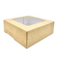China Direct Factory New Design Cake Boxes with Window Environmentally Friendly Folding Kraft Paper Bakery Cake Box for sale