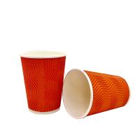 China Hot Selling Products Wholesale Paper Cup Custom Ripple Wall Multiple Colors Packaging Paper Coffee Cups for sale