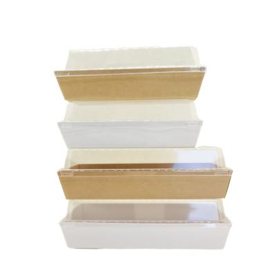 China Cake Box Custom Sandwich Hamburger Rectangle Bread  Kraft Paper with Lid for sale