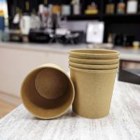 China 8oz Custom Logo Disposable Kraft Paper Coffee Cups With Lids for sale