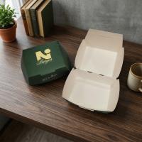 China Custom Corrugated Board Clamshell Burger Box with Varnishing Disposable for sale