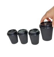 China Disposable Double Wall Paper Cups for Juice Service 8oz/12oz/16oz 90mm Diameter for sale