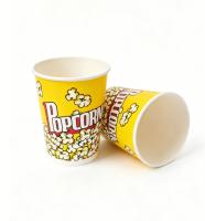 China Wholesale Customizable Biodegradable Single Wall Coated Paper Disposable Food Grade Packaging Fried Chicken Popcorn Bucket for sale