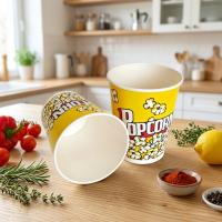 China Wholesale Customizable Biodegradable Single Wall Coated Paper Disposable Food Grade Packaging Fried Chicken Popcorn Bucket for sale