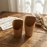 China Custom Printed Brown Kraft Paper Disposable Offset Printed Chip French Fry Scoop Paper Cup for sale