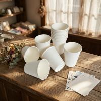 China Customizable 12oz Biodegradable Paper Coffee Cups Single Wall Embossing Stamping PE Single Cup for sale