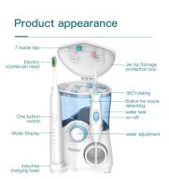 China Combo Electric Toothbrush IPX4 Countertop Water Flosser Teeth Whitening 600ml for sale