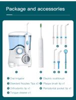 China Combo Electric Toothbrush IPX4 Countertop Water Flosser Teeth Whitening 600ml for sale