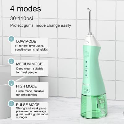 China Cordless Dental Oral Irrigator 300ML IPX7 Waterproof Portable Rechargeable Water Flosser for Home Travel for sale