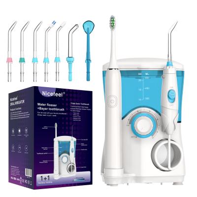 China 600ml Water Flosser Toothbrush Combo Oral Irrigator Electric Toothbrush 40000 VPM for sale