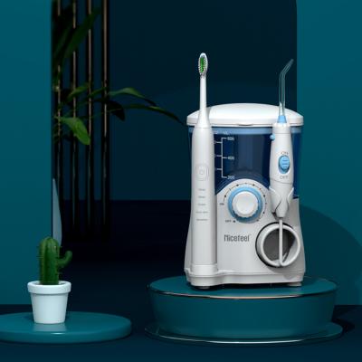 China Countertop Water Flosser 600ml with Sonic Toothbrush 20-120 PSI OEM White for sale