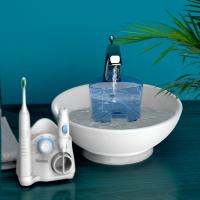 China Countertop Water Flosser 600ml with Sonic Toothbrush 20-120 PSI OEM White for sale