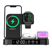 China Qi 3 in 1 Fast Wireless Charger Stand 30W with Nightlight for iPhone Apple Watch AirPods for sale