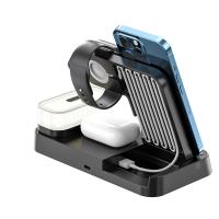 China Qi 3 in 1 Fast Wireless Charger Stand 30W with Nightlight for iPhone Apple Watch AirPods for sale