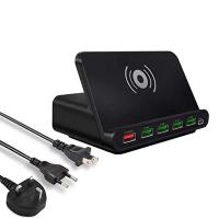 China 110W 7-in-1 Qi Wireless Charger Station 10W Fast Charge QC 3.0 USB C for Phone Tablet for sale