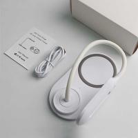 China 15W Qi Fast Wireless Charger LED Desk Lamp with Adjustable Brightness for iPhone Samsung for sale