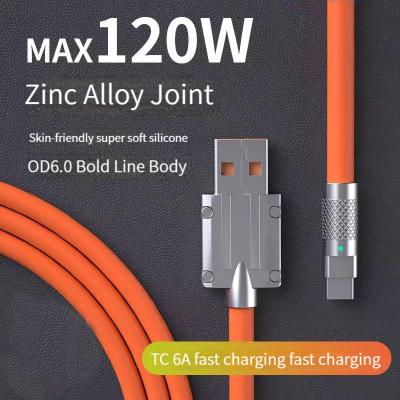 China Fast Type USB C Data Cable 120W 6A Liquid Silicone Super Charge for sale