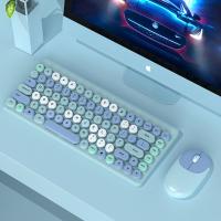 China Retro 86-Key Lipstick Wireless Keyboard Mouse ABS Mechanical Keycaps for sale