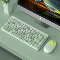 China Retro 86-Key Lipstick Wireless Keyboard Mouse ABS Mechanical Keycaps for sale