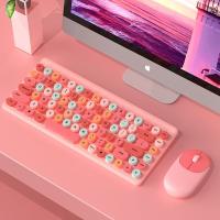 China Retro 86-Key Lipstick Wireless Keyboard Mouse ABS Mechanical Keycaps for sale