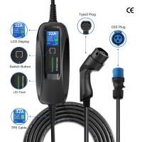 China EV Type 2 Portable Car Charger 7kW 32A 220V with CEE Plug 6m Cable for sale