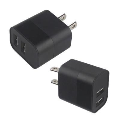 China Dual USB Fast Charger 5V 2.1A Travel Power Adapter ABS PC Aluminum for Mobile Phone Tablet for sale
