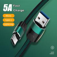 China Nylon Braided Fast Charging Data Transfer Cable 1M 2M 3M 480Mbps 3A for sale