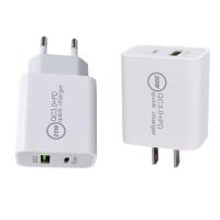 China 5V 4A QC3.0 Dual USB Plug Adapter PD 20W Quick Charge Plug for sale