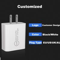 China 5V 4A QC3.0 Dual USB Plug Adapter PD 20W Quick Charge Plug for sale