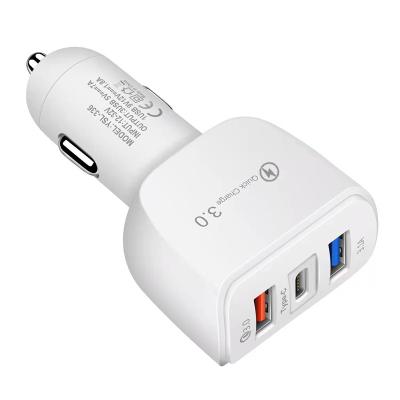 China QC 3.0 35W USB Car Charger 3 Ports 5V 7A 12V 1.8A Fast Charging for Mobile Phone for sale
